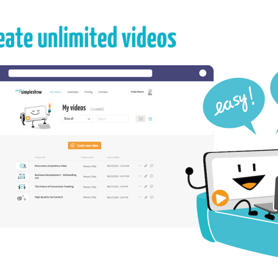 simpleshow video maker enables the creation of videos within MS Teams